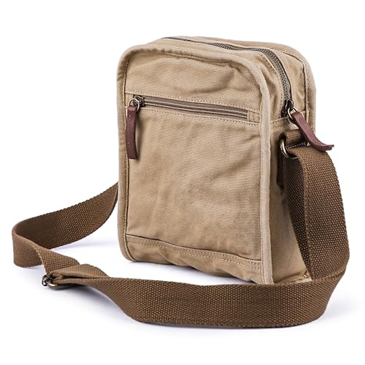 Gootium Small Canvas Cross Body Messenger Bag, Khaki