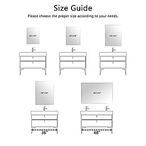 Mirrorons Frameless Mirror, Wall Mirror 47" x 30", Modern Rectangle Bathroom Mirrors for Wall with Polished Edge, Hangs Horizontally or Vertically. Entryways, Bathroom.