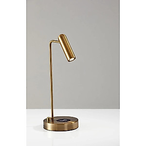 Adesso 3162-21 Kaye LED Desk Lamp Wireless Charging, 7W LED, 5W QI, USB Port, Indoor Lighting Lamps