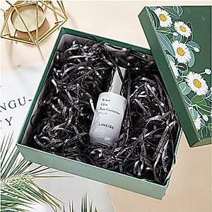 Glitter Raffia Grass, 50 Grams Shiny PP Raffia Shredded for Gift Baskets Gift Box Filler Confetti Raffia Paper for Easter Basket Gift Packaging Filling (Black)