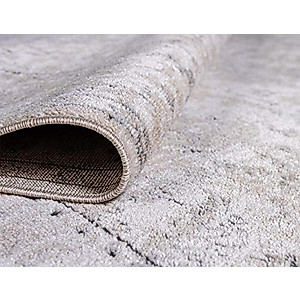 Rugs.com Oregon Collection Rug – 4 Ft Square Ivory Low-Pile Rug Perfect for Living Rooms, Kitchens, Entryways