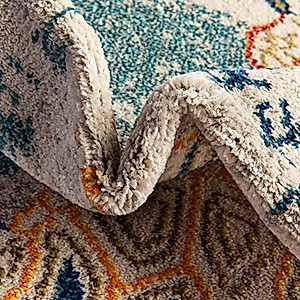 Unique Loom Positano Collection Coastal Modern Turtles Beige Area Rug (5' x 8')