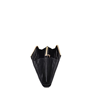 Cuadra women's wallet in genuine leather with zipper and embroidery brown, BD221CR