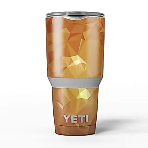 Design Skinz Orange Geometric V15 - Skin Decal Vinyl Wrap Kit Compatible with The Yeti Rambler Cooler Tumbler Cups