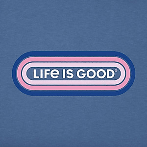 Life is Good Womens Vintage Crusher Graphic T-Shirt, Tri Vintage Blue, X-Large