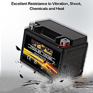 Weize YTX4L-BS High Performance-Rechargeable-Sealed Motorcycle Battery Compatible With Polaris Scrambler, Sportsman 90, Honda Scooters NQ50 Spree,Kawasaki 110 Can-Am DS70,Yamaha TTR125E/LE