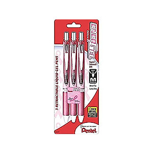 Pentel® EnerGel® RTX Retractable Liquid Gel Pens, Medium Point, 0.7 mm, 54% Recycled, Assorted Barrel Colors, Black Ink, Pack Of 3 Pens