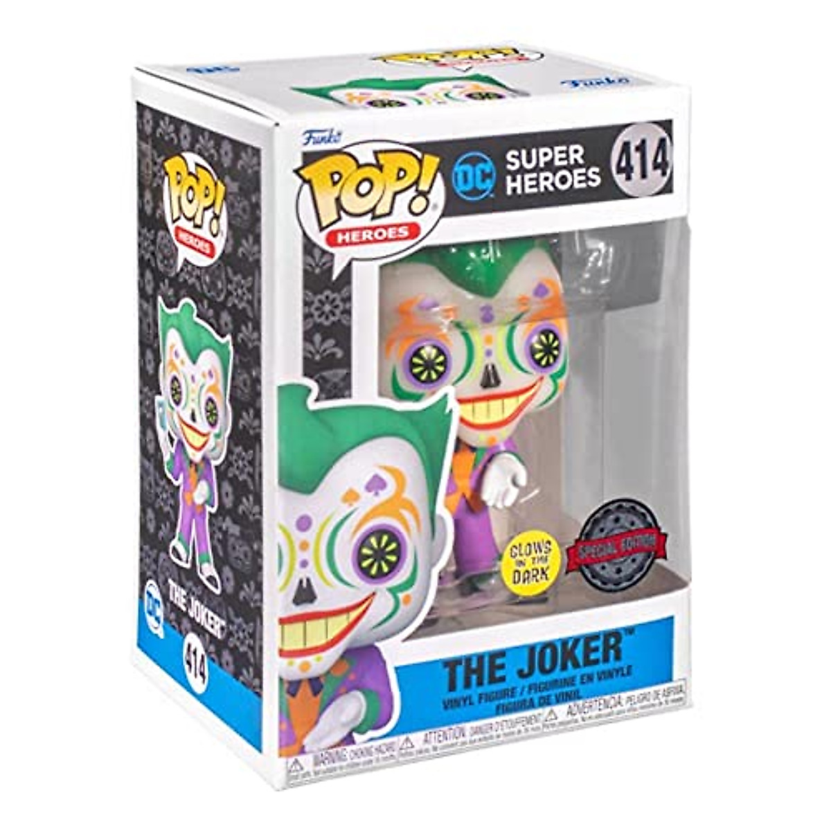 Funko POP Heroes: Dia De Los DC - Joker (Glow in The Dark), Amazon Exclusive, Multicolor, (58173)