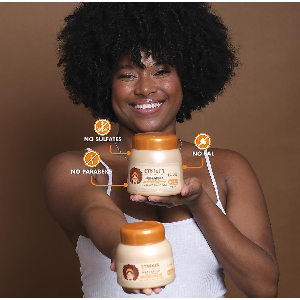 ETNIKER Deep Conditioning Mask for Afro-Curly, Wavy hair | Detangle, Soften & Moisturize | Coconut Oil, Shea Butter, Monoi Oil | Free from Salt, Sulfates, Parabens by Lmar | 10.5oz"