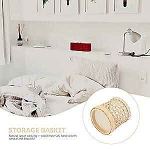 Alipis 2 pcs Cutlery for Storage Hand Cup Pen Snack Brush Rustic Silverware Holder Makeup Sundries X Bread Rattan Food Tray Wicker Pencil Stationery Mini Utensil Picnic Desktop Caddy