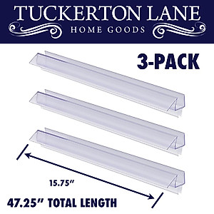 TUCKERTON Lane Glass Door Seal Strip, Soft Shower Door Sweep to Stop Leaks, Shower Silicone Seal Strip (Bottom Sweep 3/8 (3 Pack))