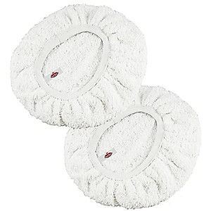 Detail Direct 10'' Polishing Bonnet, Cotton Terry Cloth for Orbital Polishers, Apply or Remove Car Wax or Polish (2 Pack), White