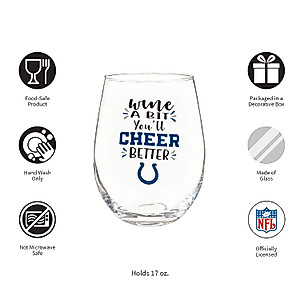 Team Sports America Indianapolis Colts, 17oz Boxed Stemless WIne Glass