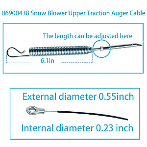06900438 Upper Traction Auger Cable for Ariens Classic 24 E, Compact 20 24, Compact Track 24, SNO-Tek 24 120V, SNO-Tek 28 120V, ST24LE Snow Blower