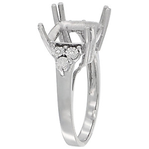 Gabriella Gold Sterling Silver Natural London Blue Topaz Ring Cushion cut 11x11, Diamond Accent, size 9.5