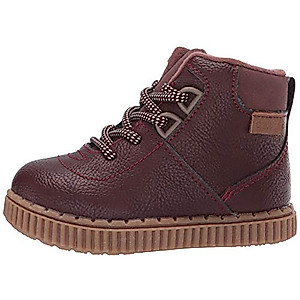 OshKosh B'Gosh Boy's Haskell Ankle Boot, Dark red, 11 M US Little Kid