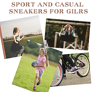 Pescool Girls Glitter Shoes-Lace up Sparkle Tennis Shoes-Hip Hop Dance Shoes-Girls School Shoes-Metallic Shoes for Girls (Pink,2)