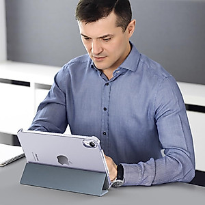 MoKo for iPad Mini 7 (A17 Pro) Case 2024,iPad Mini 6 Case 2021,8.3-inch iPad Mini 7th/6th Generation Case,Slim Lightweight Hard Back Shell Stand Cover for iPad Mini 2024 with Touch ID, Grey Purple