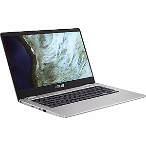 ASUS Chromebook C423 14.0" 180 Degree HD NanoEdge Display, Intel Dual Core Celeron Processor, 4GB LPDDR4 RAM, 32GB Storage, Silver Color, C423NA-DH02