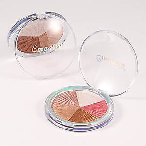 Highlighter Makeup, Highlight Powder Bronze, Bronzer Makeup Matte, iluminadores de maquillaje, Highlighter Palette White Shimmer Blush Bronzer Powder Palette Illuminators 5 Colors