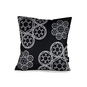 Seven20 SW10689 Star Wars Empire Square Pillow, 1 Count (Pack of 1), Black