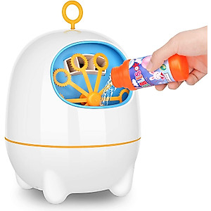 Victostar Bubble Machine, Automatic Bubble Machine for Kids with Bubbles Solutions (17 oz Total) Bubble Blowing for Outdoor Indoor