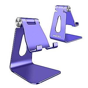 SKEJER Adjustable Cell Phone Stand, Phone Holder,Tablet Stand Dock,Aluminum Desktop Compatible with iPhone 12 iPad,Samsung Galaxy,Google All Smart Phone/Tablets Under 10 in-Royal Purple