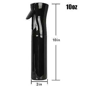 Simliving Hair Water Bottle Spray Mister - 10oz Continuous Pressurized 360 Misting Stylist Sprayers for Barber (10oz Black)