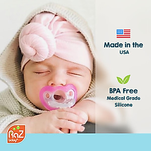 Sophie La Girafe Razbuddy Holder w/Removable JollyPop Baby Pacifier - 0M+ - Bpa Free - Pacifier Made in USA - Sophie The Giraffe - RaZbaby - Vulli