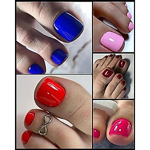 ToeNail Tips, BORNBYME 120 PCS 12 Size Manicure Fake Toe Nails French False Nails for Acrylic Nail Tips Full Cover Foot Tips