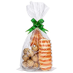 Awpeye Cellophane Bags 8x16 Inches, 100 Pack Cellophane Gift Bags, Cellophane Wide Clear Bags For Mugs, Wine Bottles And Small Baskets 1.4 Mil Thick