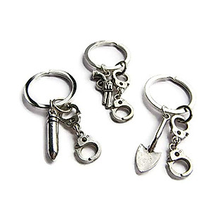 3 Partners in Crime Keyrings, Best Friends Keychain Set, Friendship Jewelry, Handcuff Jewellery, BFF Token, Sisters Gift for Birthday