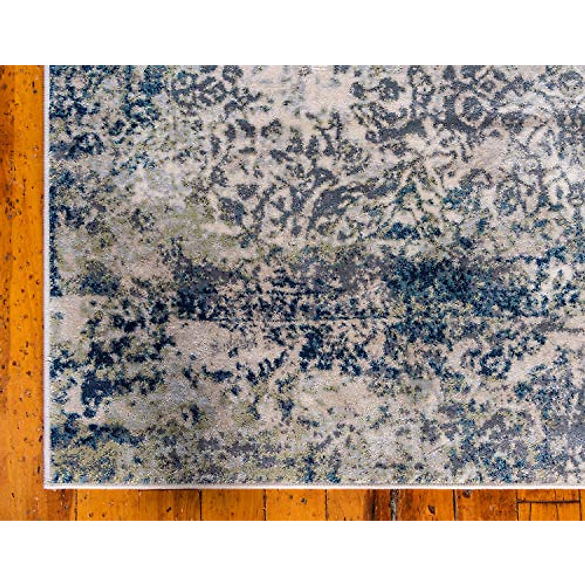 Unique Loom Mystic Collection Area Rug - Seine (2'x 6' Runner, Navy Blue/ Beige)