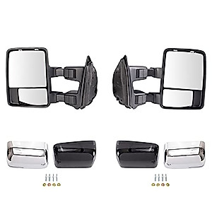 Trail Ridge Tow Mirror Power Chrome Pair for Ford SD Pickup Excursion