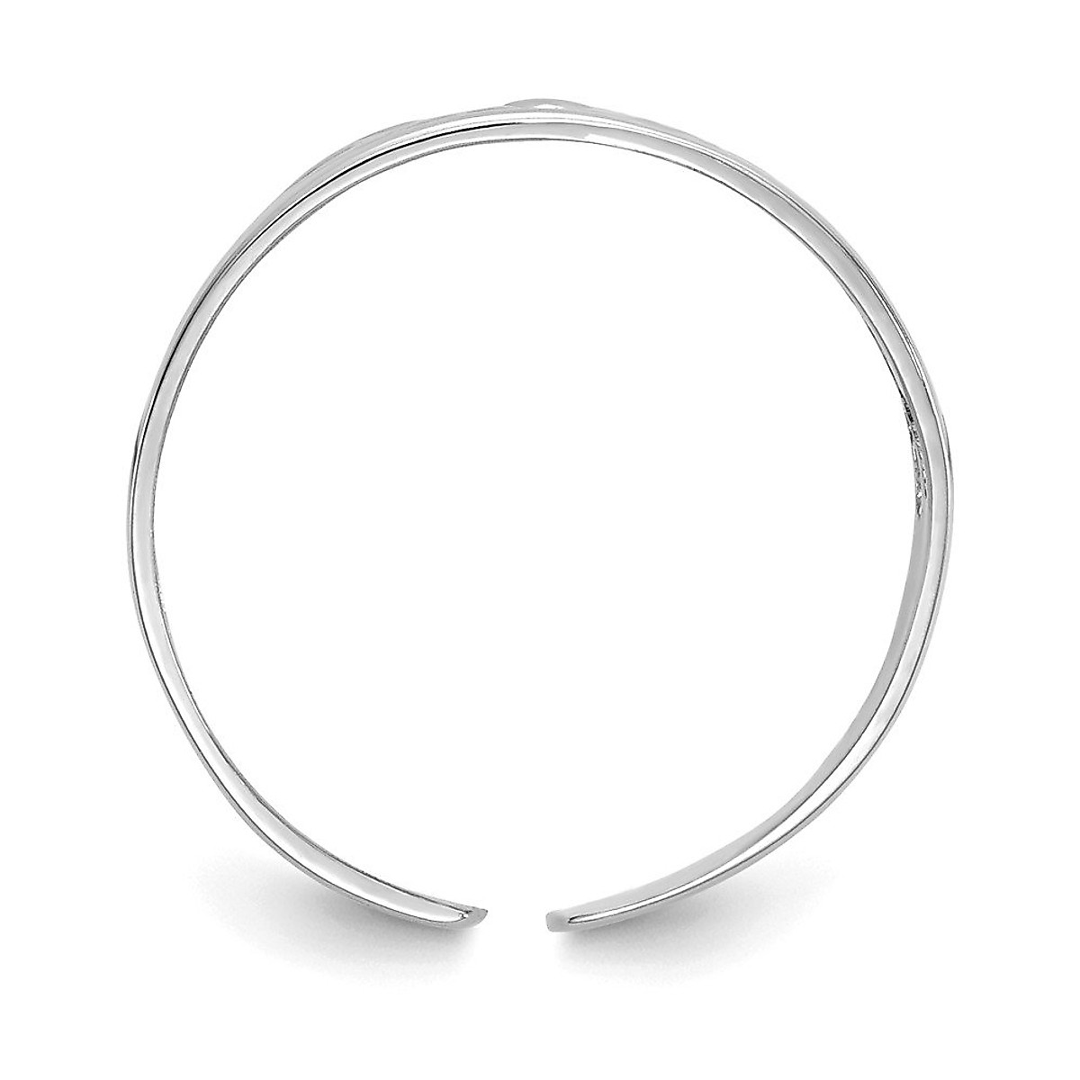 Solid 14k White Gold Floral Flower Adjustable One Size Fits All Toe Ring (3 to 6 mm)