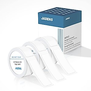 Label Maker Gap Tape 3 Rolls, Adapted Cable Label Print Paper Standard Laminated Office Labeling Tape Replacement, Oil Proof Waterproof Tearproof(White) (not Compatible with D110)