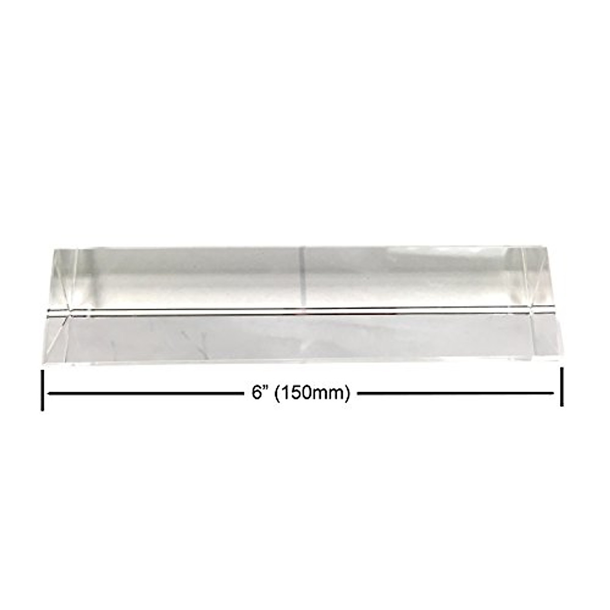 Amlong Crystal 6 inch Optical Glass Triangular Prism for Teaching Light Spectrum Physics and Photo Photography Prism, 150mm
