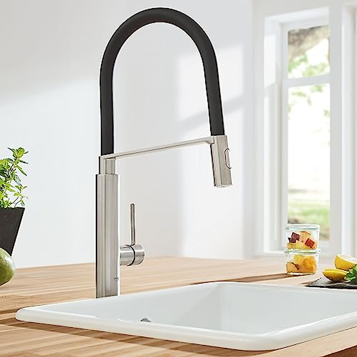 GROHE 31492DC0 Concetto Semi-Pro Kitchen Faucet with Pull-Out Sprayer Supersteel (Stainless Steel)