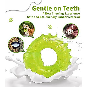 SPOFLY Teething Puppy Chew Toys, Interactive Treat Dispensing Toy for Small Dogs, Teething Rings for Puppies 0-6 Months, Puzzle Enrichment, Relieve Boredom & Stimulate Play (S)