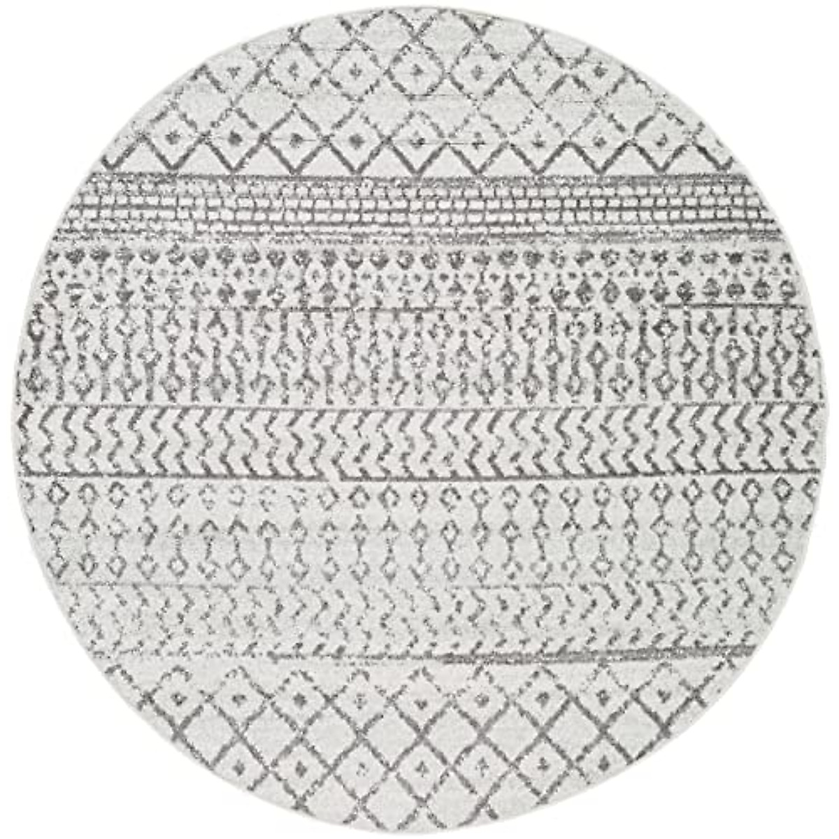 Artistic Weavers Chester Boho Moroccan Area Rug, 4' Round, Cream/Charcoal