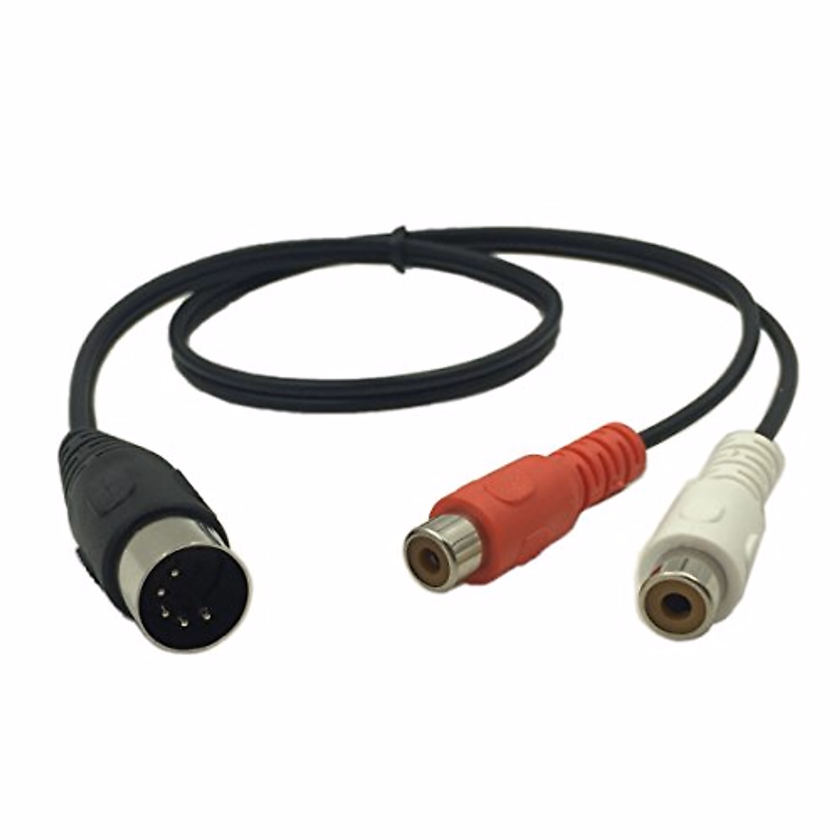 CERRXIAN LEMENG Din 5 Pin Male to 2 RCA Female Professional Grade Audio Cable for Bang & Olufsen, Naim, Quad.Stereo Systems (0.5m)