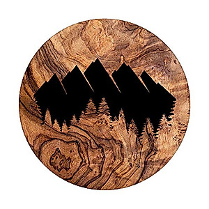 Mountain Range Forest Burned Woodgrain Wood-Burn PopSockets PopGrip: Swappable Grip for Phones & Tablets