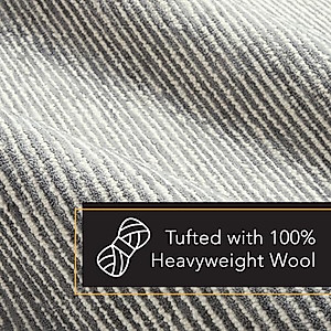 TOWN & COUNTRY LUXE Rita Ribbed Textured Hand Tufted 100% Wool Area Rug, Grey/Blue/Ivory, 8"x10"