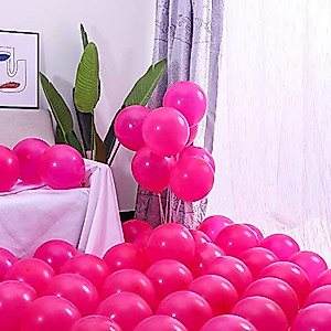 128Pcs Pink Balloon Garland Arch Kit,Hot Pink Baby Pink White Balloons with Heart Lip Lipstick Balloon for Girls Birthday Princess Theme Party Background Bridal Shower Barbie Baby Shower Decorations