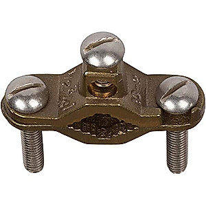 Morris Products Direct Burial Copper Ground Pipe Clamps – For Connecting Grounding Electrodes to Water Pipes, Tubing, Ground Rods – 2-10 Wire Range, 1-1/4-2” Water Pipe Range, 5/16-18 Screw Thread