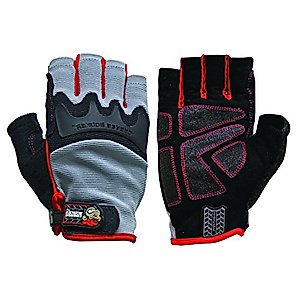 GREASE MONKEY 22102-23 Pro Fingerless All Purpose Work Gloves & Workout Gloves, Single Pair, Medium