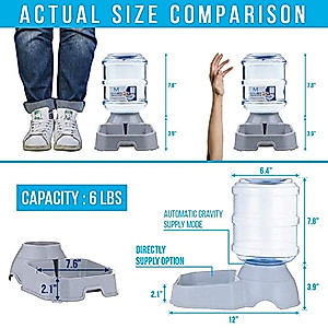 Automatic Dog Water Bowl with Wide Bowl for Dogs Cats Small Pets Under 30 lbs, 1 Gallon 3.8 Liter Capacity Replendish Gravity Waterer with Safety Twist Lock Opening, Dog Food Recipe eBook Included