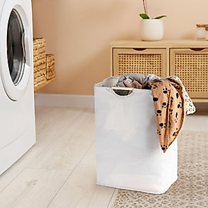 Coloch Set of 2 Large Laundry Basket with Handle, 60L Collapsible Clothes Hamper Waterproof Laundry Bins Freestanding Storage Basket for Clothes, Blanket, Toy, Bathroom, Living Room, Beige