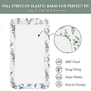 Little Grape Land Crib Sheets for Boys and Girls, 2pk Baby Crib Fitted Sheet for Standard Size Crib and Toddler Mattress, Super Soft Baby Sheet (Leaves & Green)