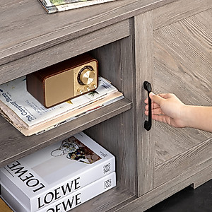 ZINUS Bennett TV Stand for TVs up to 65”, Farmhouse Style Entertainment Center, TV Stand with Storage, Living Room or Bedroom Furniture, Grey